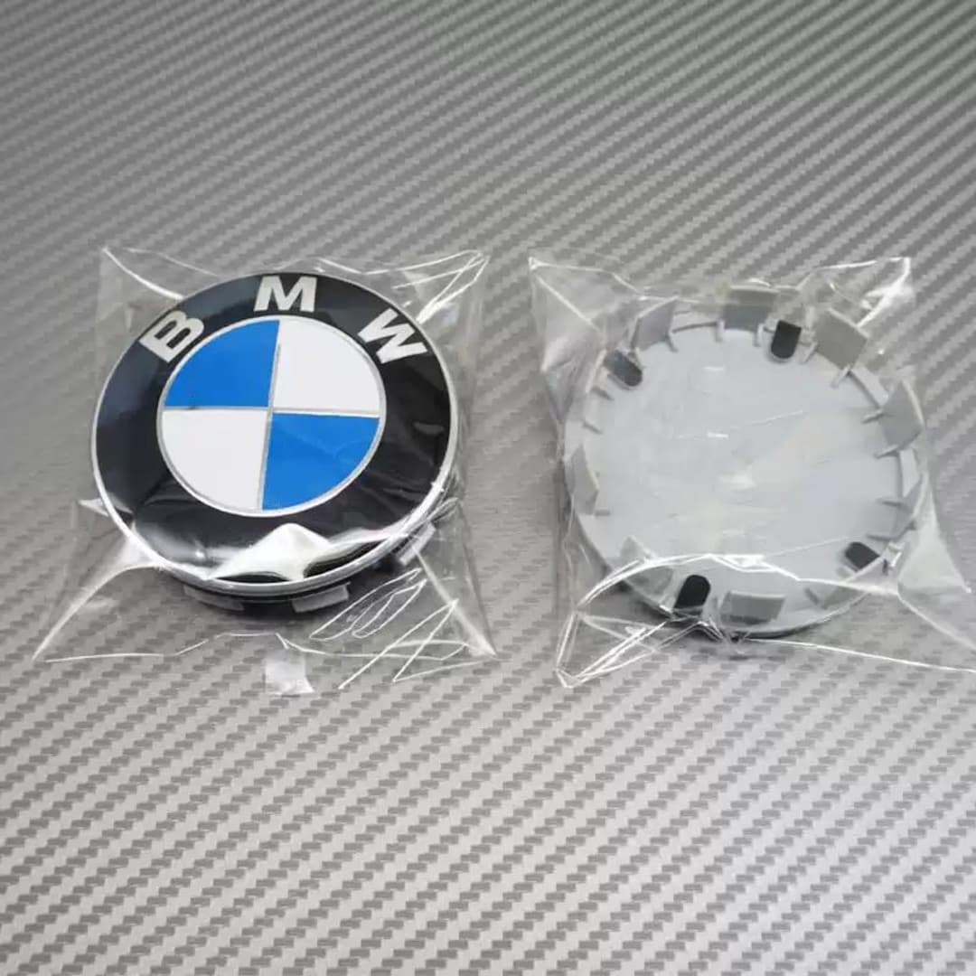 Set of 4 BMW Wheel Center Caps – 68mm Hub Rim Covers – BMW Emblem Badge ...