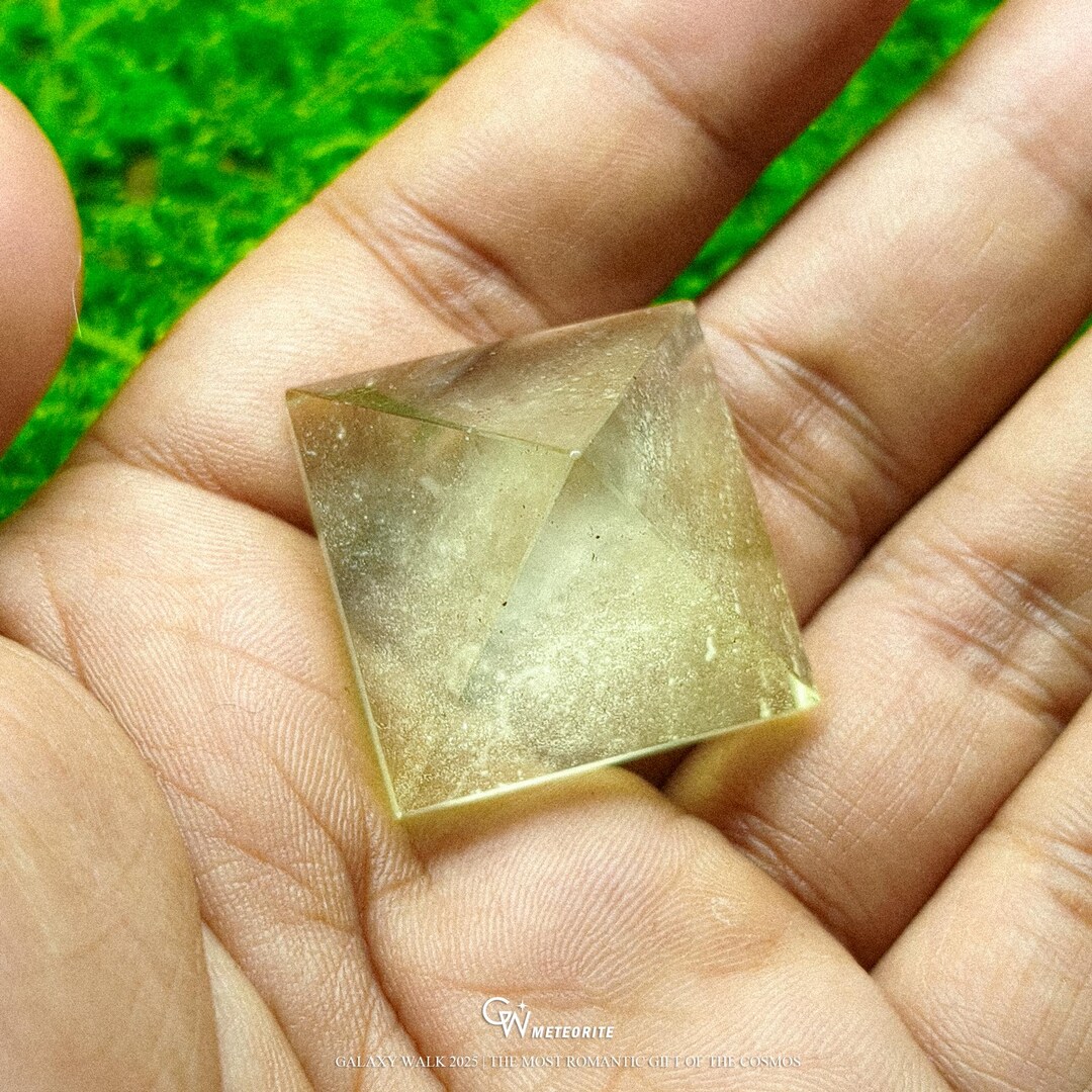 Libyan Desert Glass Pyramid – Natural Meteorite Glass Crystal Sculpture ...