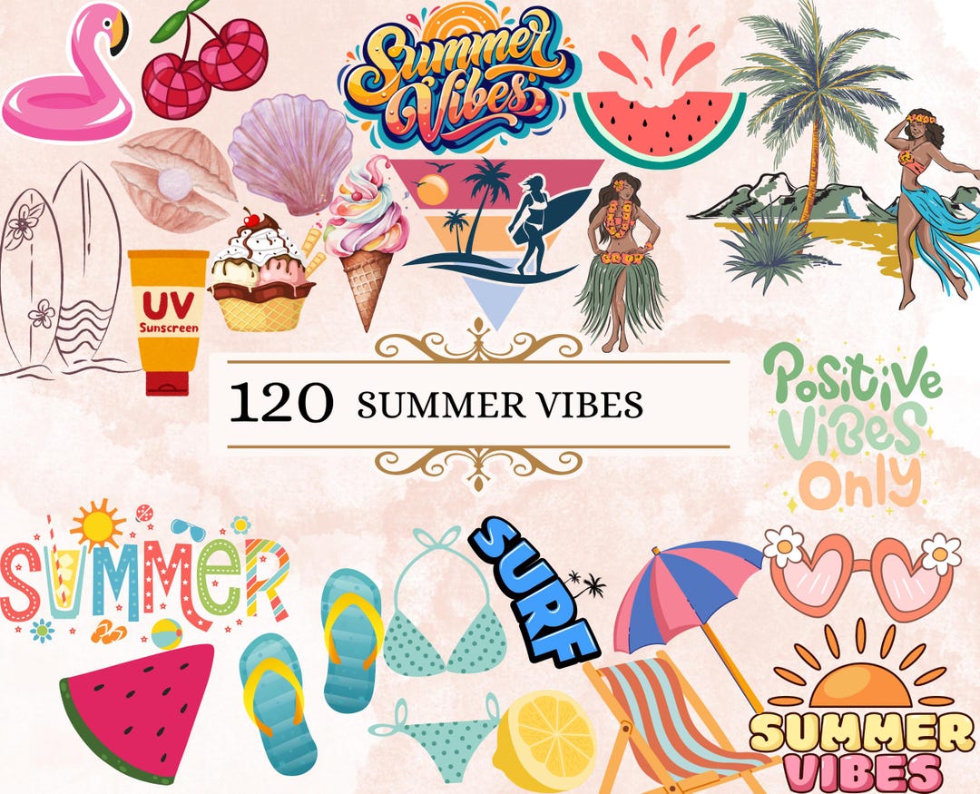 Adorable Pastel Summer Clipart | Cute Summer Aesthetic PNG | Kawaii ...