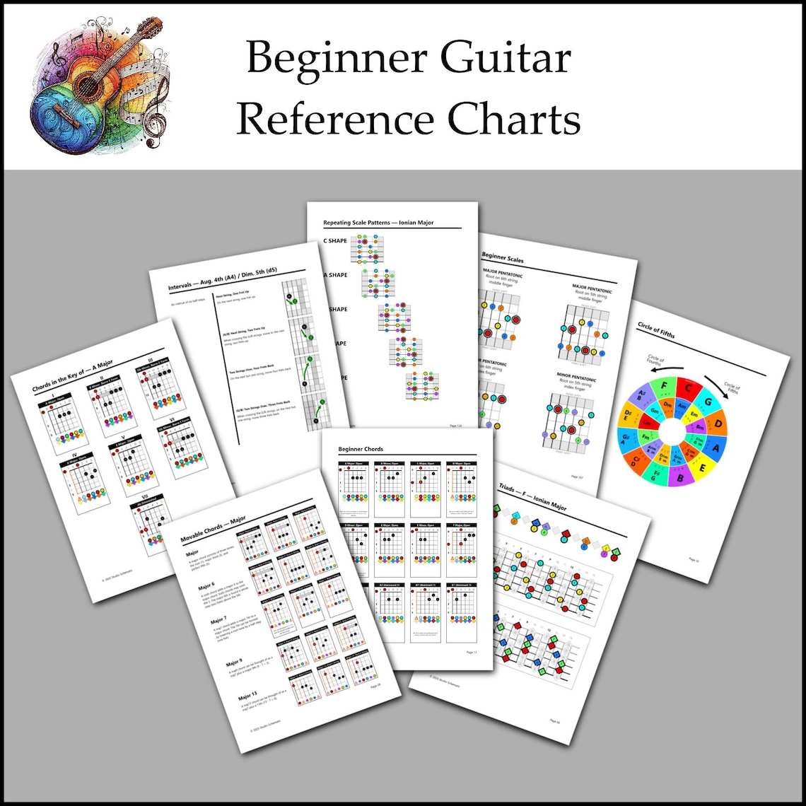 Printable Beginner Guitar Charts - 230+ Pages of Chords, Scales ...