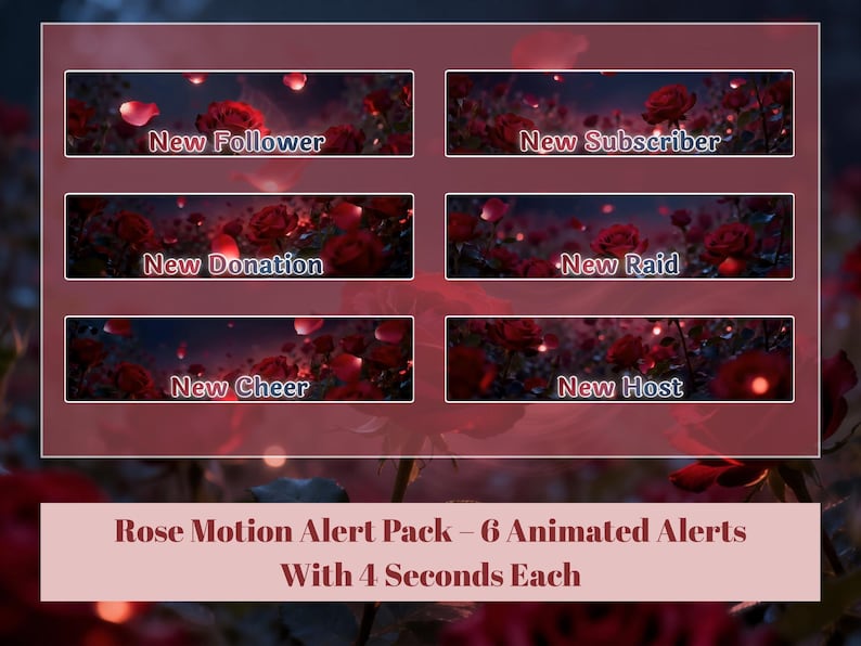 Rose Nocturne — Animated Stream Overlay Pack | Twitch & OBS Overlays ...