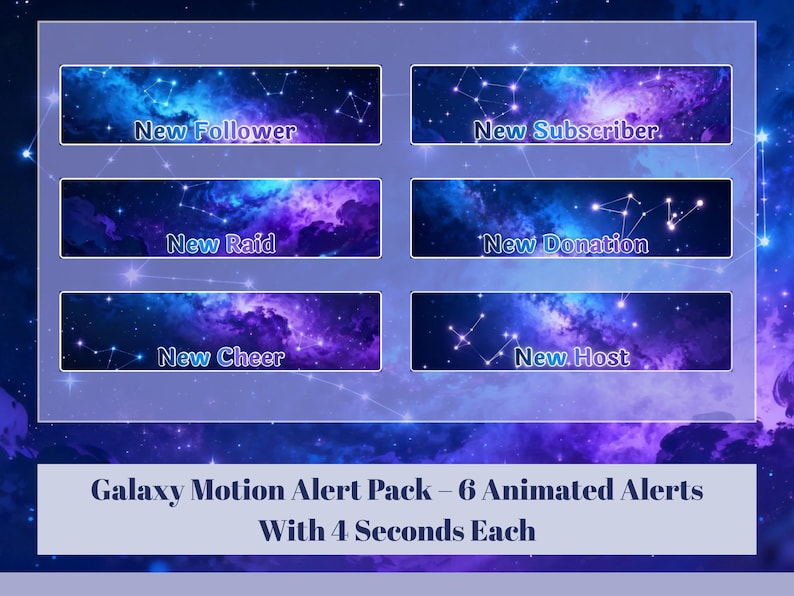 Galaxy Nebula — Animated Stream Overlay Pack | Twitch & OBS Overlays ...