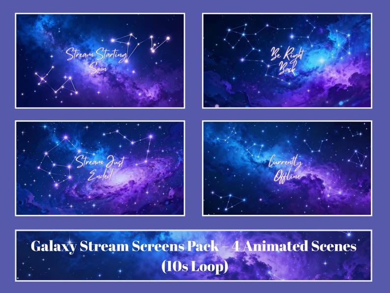Galaxy Nebula — Animated Stream Overlay Pack | Twitch & OBS Overlays ...