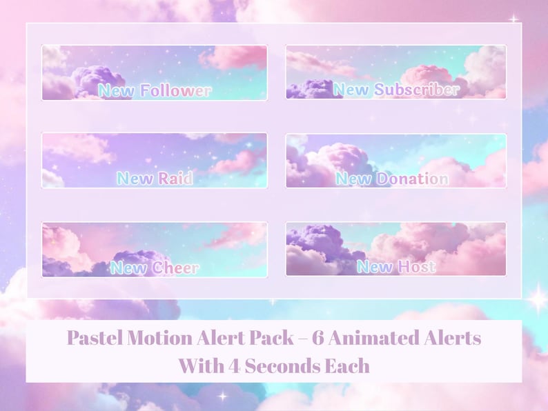 Pastel Cloud — Animated Stream Overlay Pack | Twitch & OBS Overlays ...