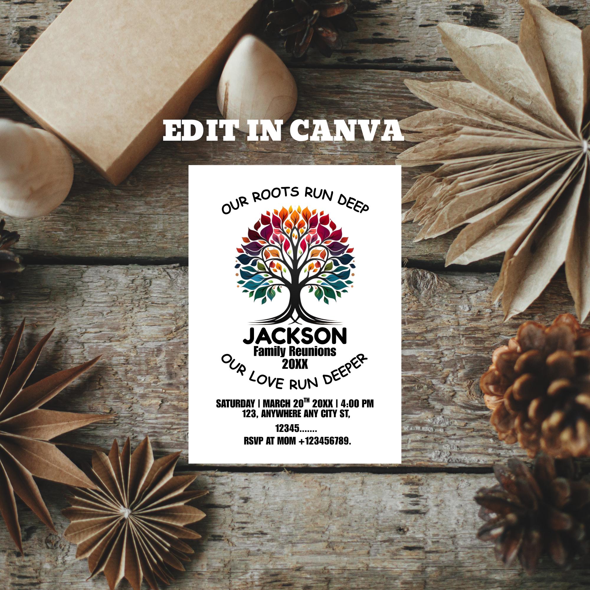 Family Shindig Invitation Template, Customizable Family Event Flyer ...