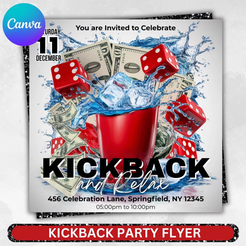 Kickback Party Flyer, Editable Kickback Club Flyer, Club DJ Party ...