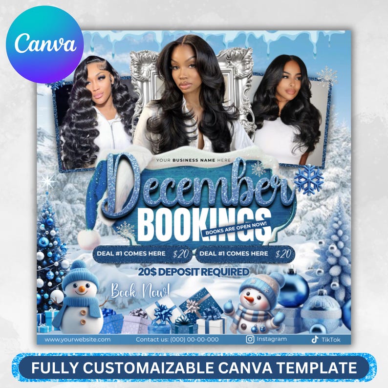 Christmas Booking Flyer, December Booking Flyer, Book Now Flyer ...