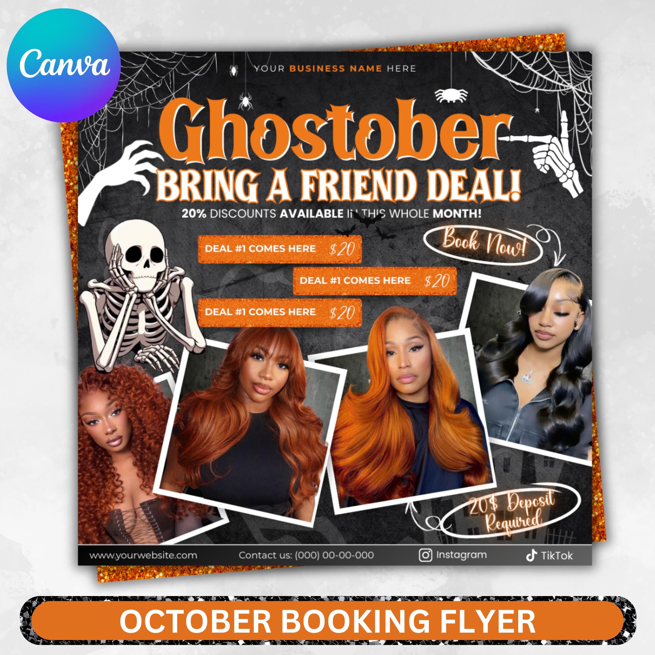October Bring a Friend Special Flyer, Bring a Friend Hair Flyer ...