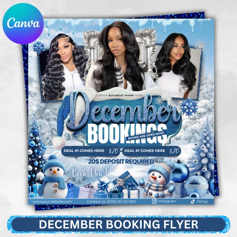 December Bookings Flyer, Canva Editable - Etsy