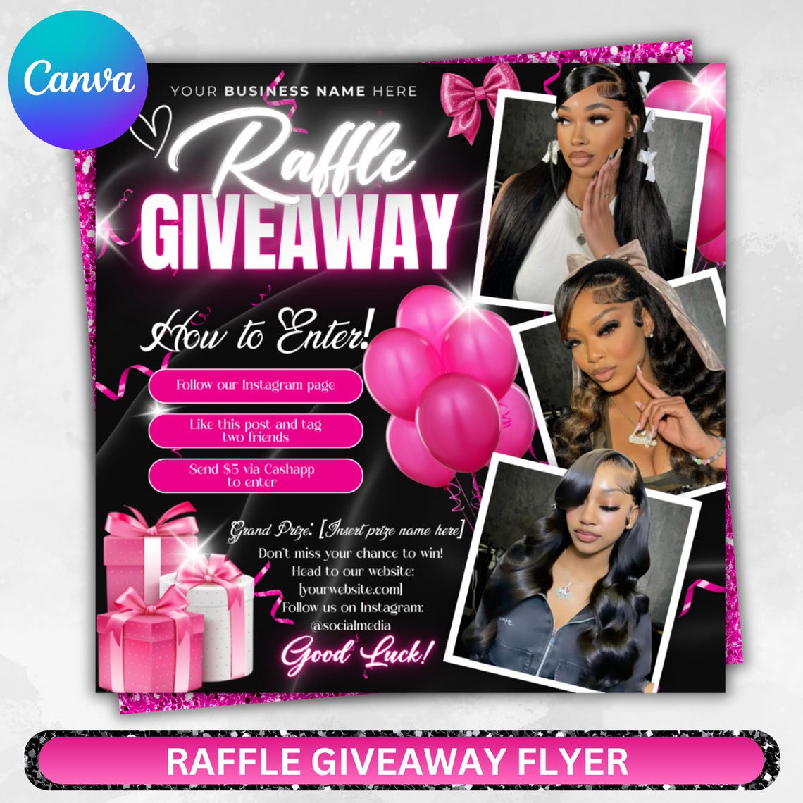 Raffle Giveaway Flyer, Prize Flyer, Raffle Ticket Flyer, Contest Flyer ...