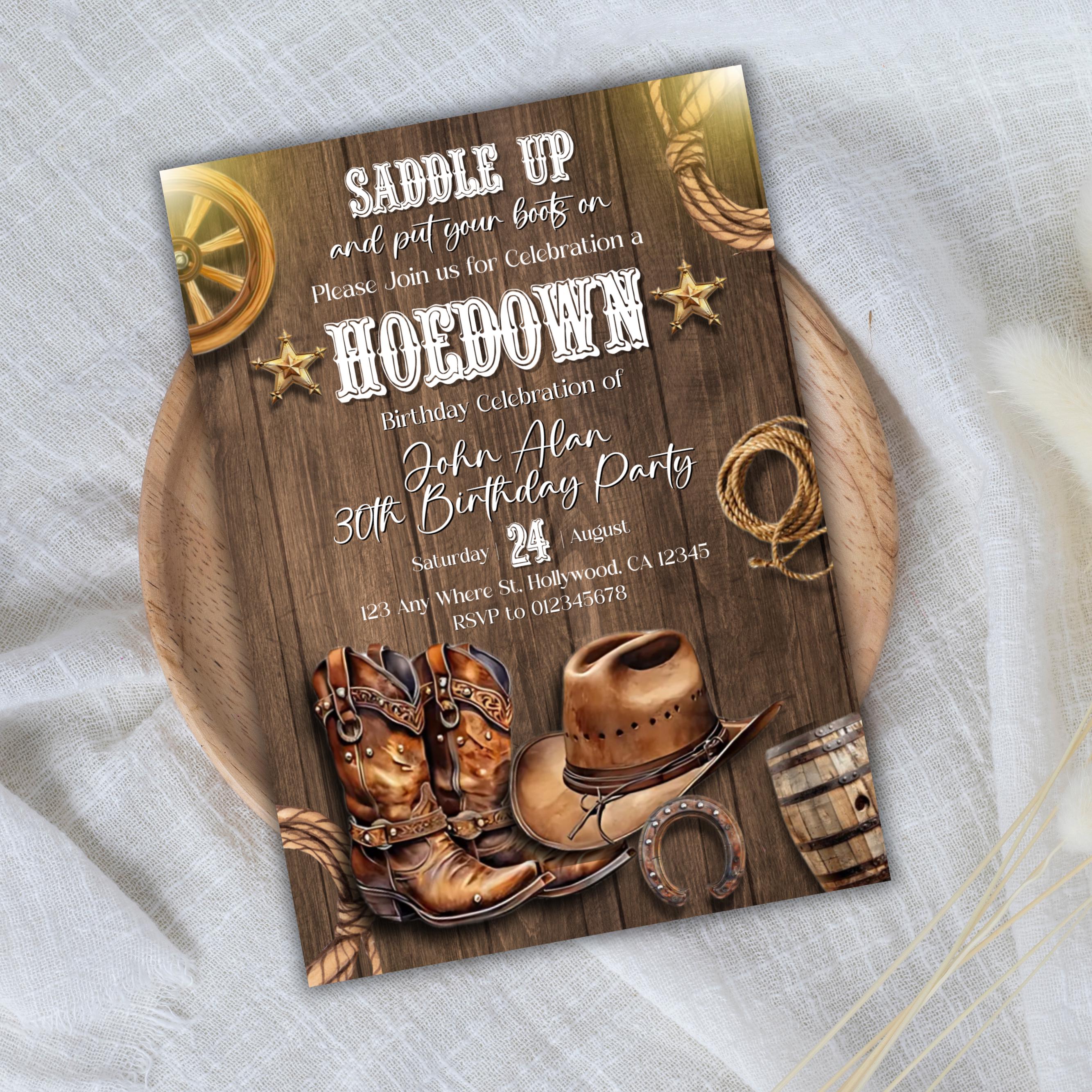 Cowboy Birthday Invitation, Western Birthday Invitation, Cowgirl Party ...