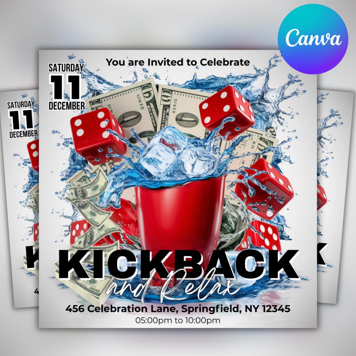 Kickback Party Flyer, Editable Kickback Club Flyer, Club DJ Party ...