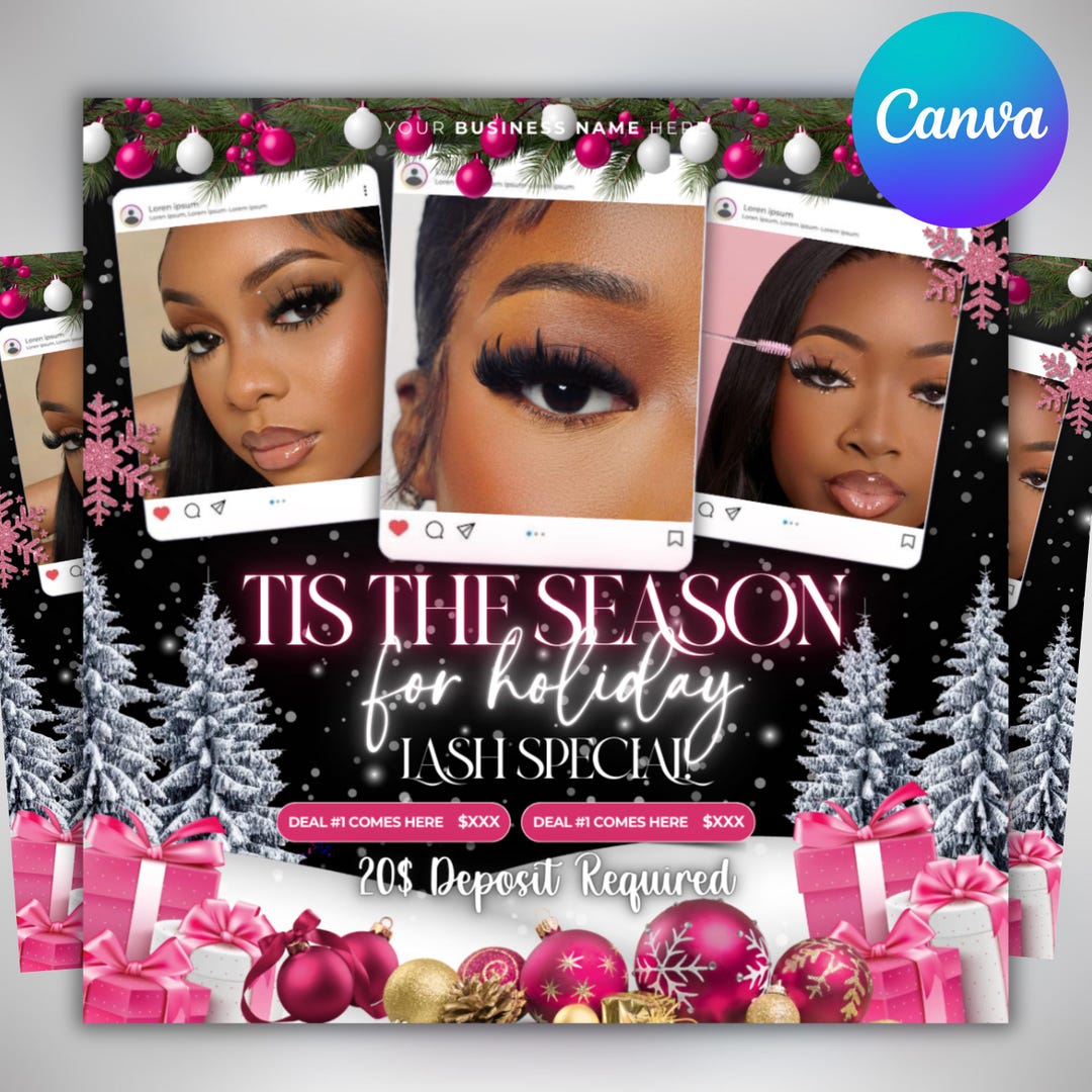 Christmas Lash Special Flyer, Lash Flyer, Lash Tech Flyer, Winter Lash ...