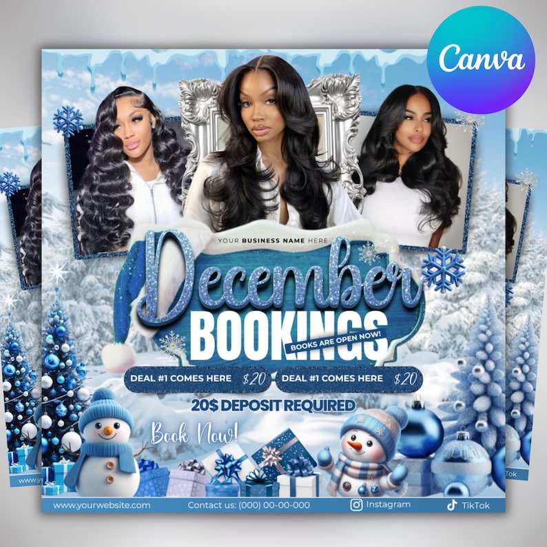 December Bookings Flyer, Canva Editable - Etsy