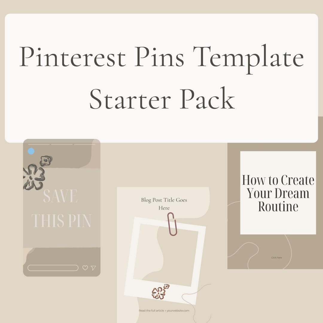 Pinterest Starter Pack | Minimal Pinterest Templates - Etsy