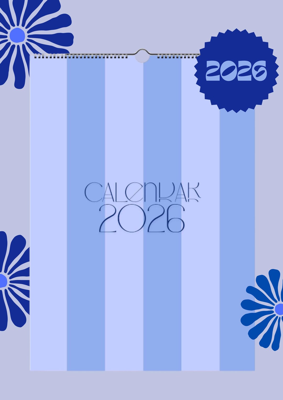 2026 Wall Calendar | Large Family Planner | Modern Striped Design | 4 ...