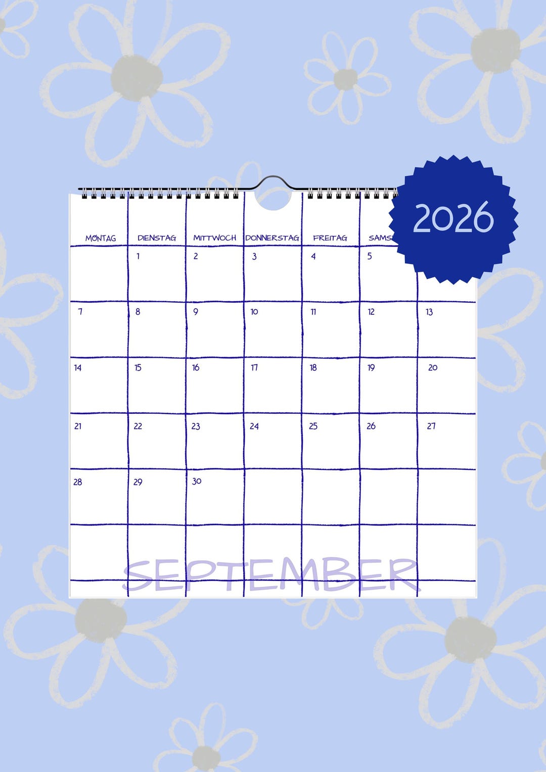 Minimalistischer Kalender 2026 | Designer Monatskalender | Moderner ...