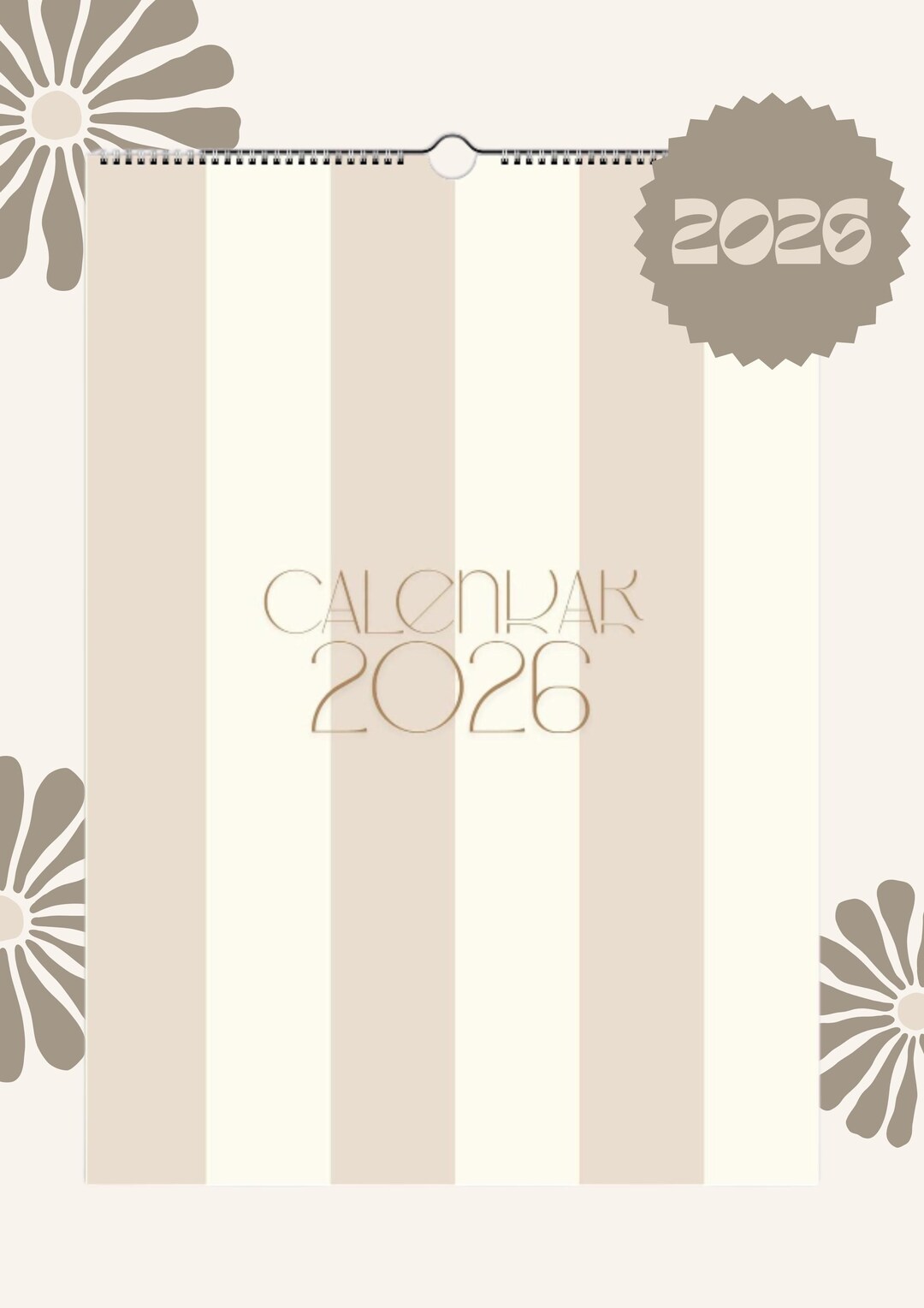 2026 Wall Calendar | Large Family Planner | Modern Striped Design | 4 ...