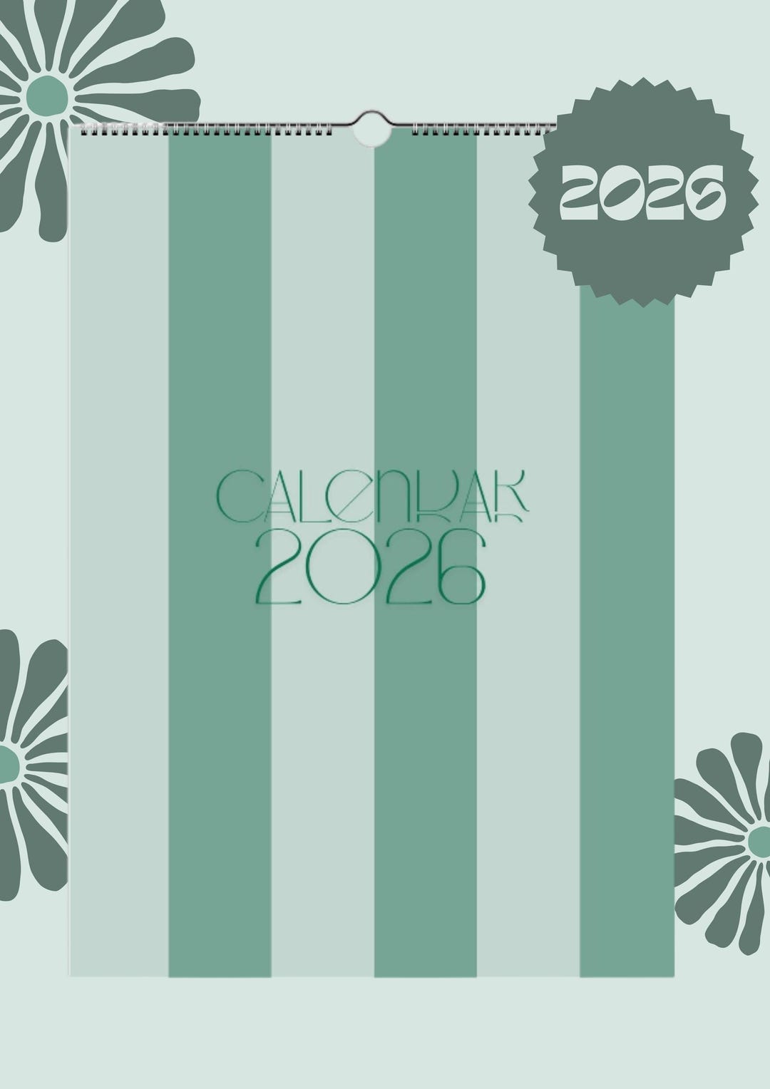 2026 Wall Calendar | Large Family Planner | Modern Striped Design | 4 ...