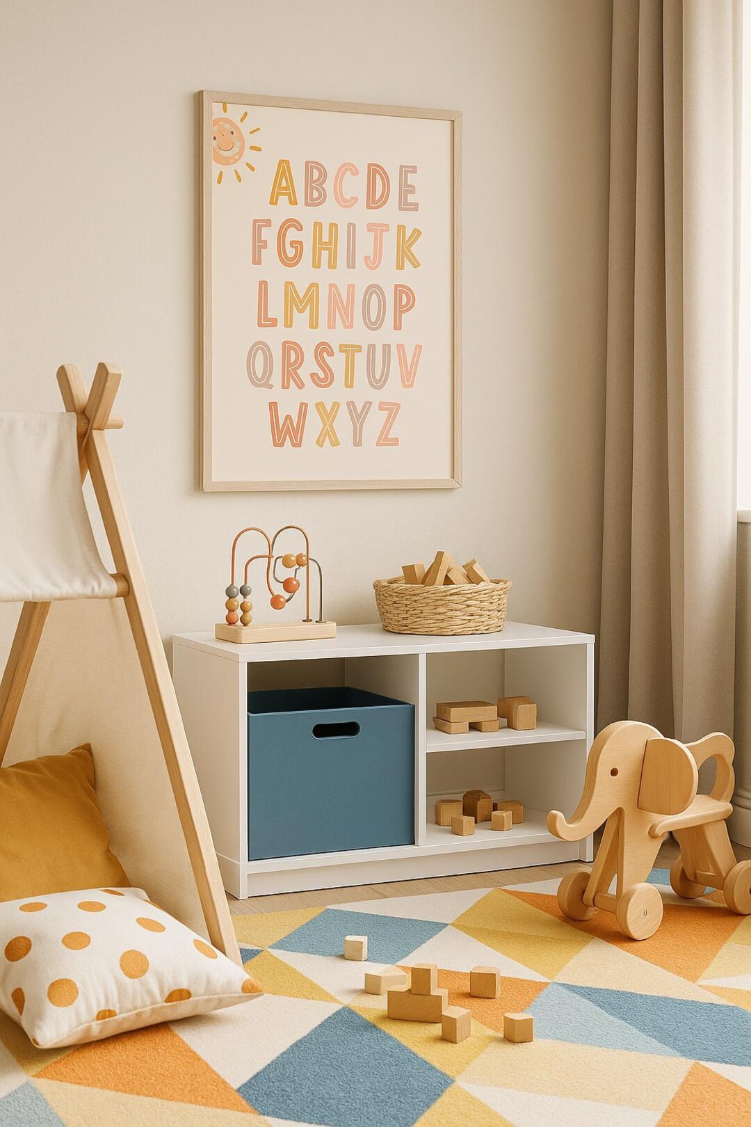 Pastels-boho Alphabet Wall Art Printable – ABC Poster for Kids Room ...