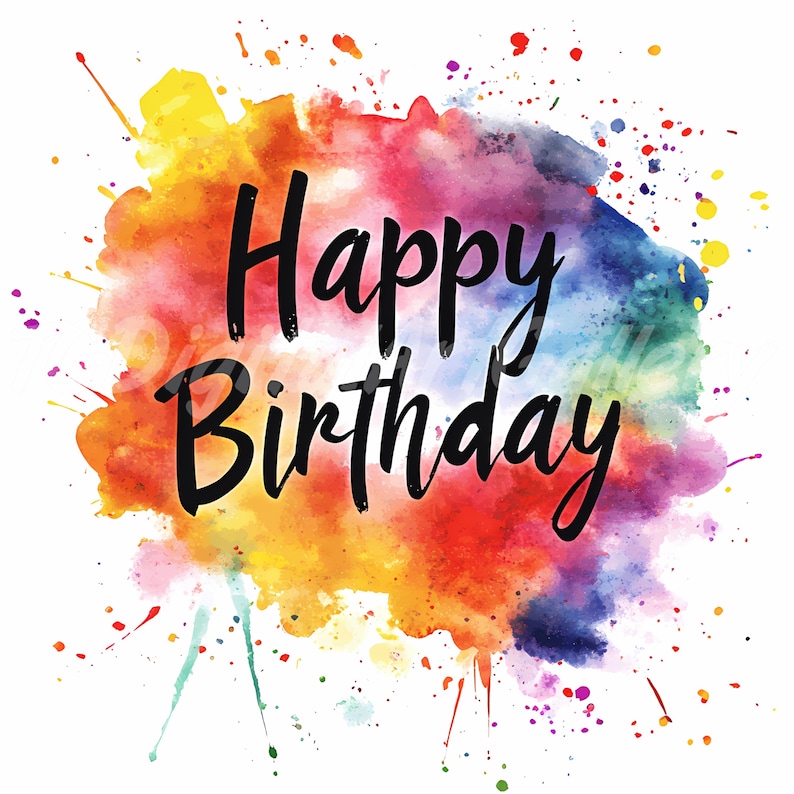 Colorful Happy Birthday Word Clipart Transparent Pngs for Mixed Media ...