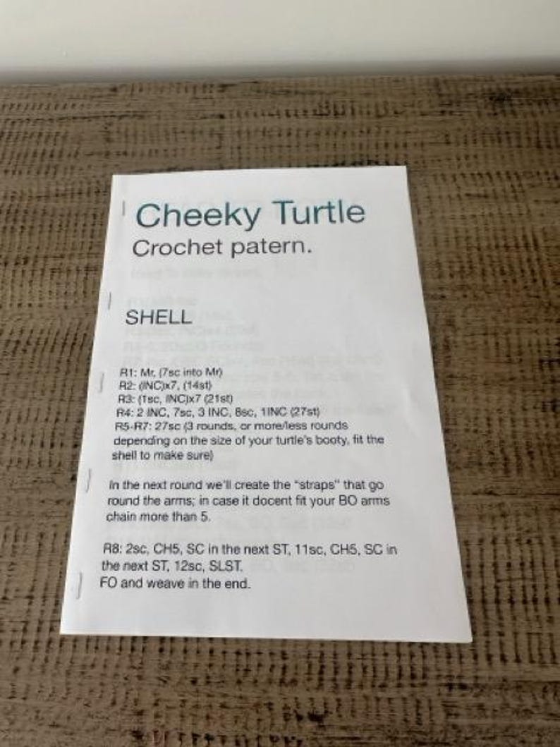 Cheeky Turtle Crochet Pattern - Etsy