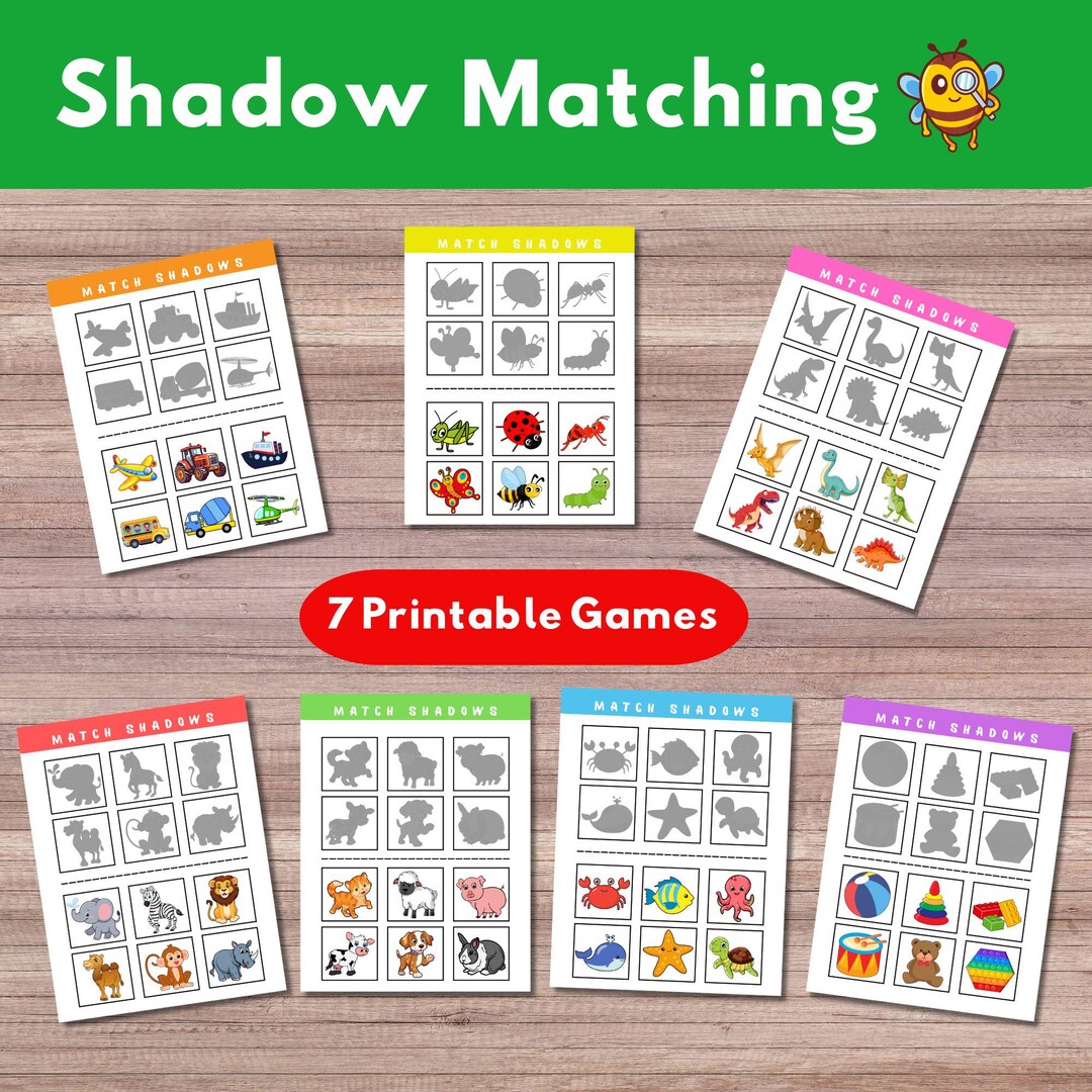 Shadow Matching Game Printable: Preschool Montessori Activity (PDF ...