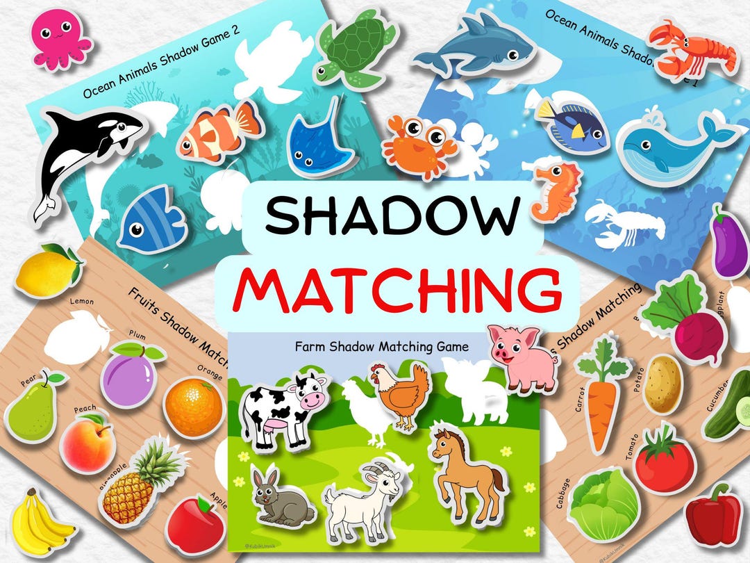 Shadow Matching Game Printable: Preschool Learning Activity (PDF) - Etsy