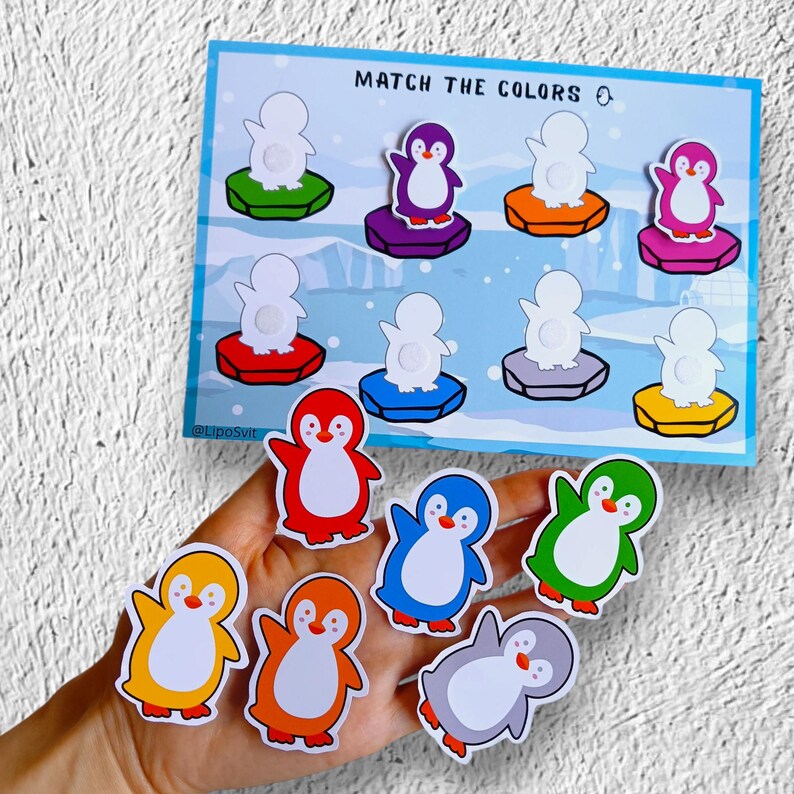 Penguin Color Matching Game: Preschool Printable Activity (PDF Download ...
