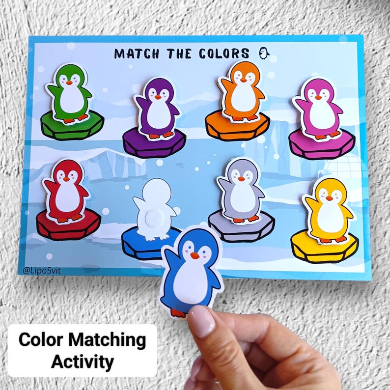 Penguin Color Matching Game: Preschool Printable Activity (PDF Download ...
