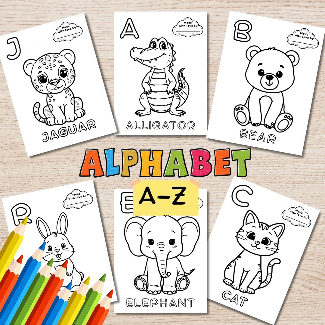 Animal Alphabet Coloring Book | Printable ABC Worksheets (PDF) - Etsy