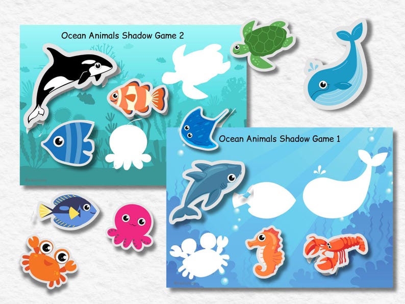 Shadow Matching Game Printable: Preschool Learning Activity (PDF) - Etsy