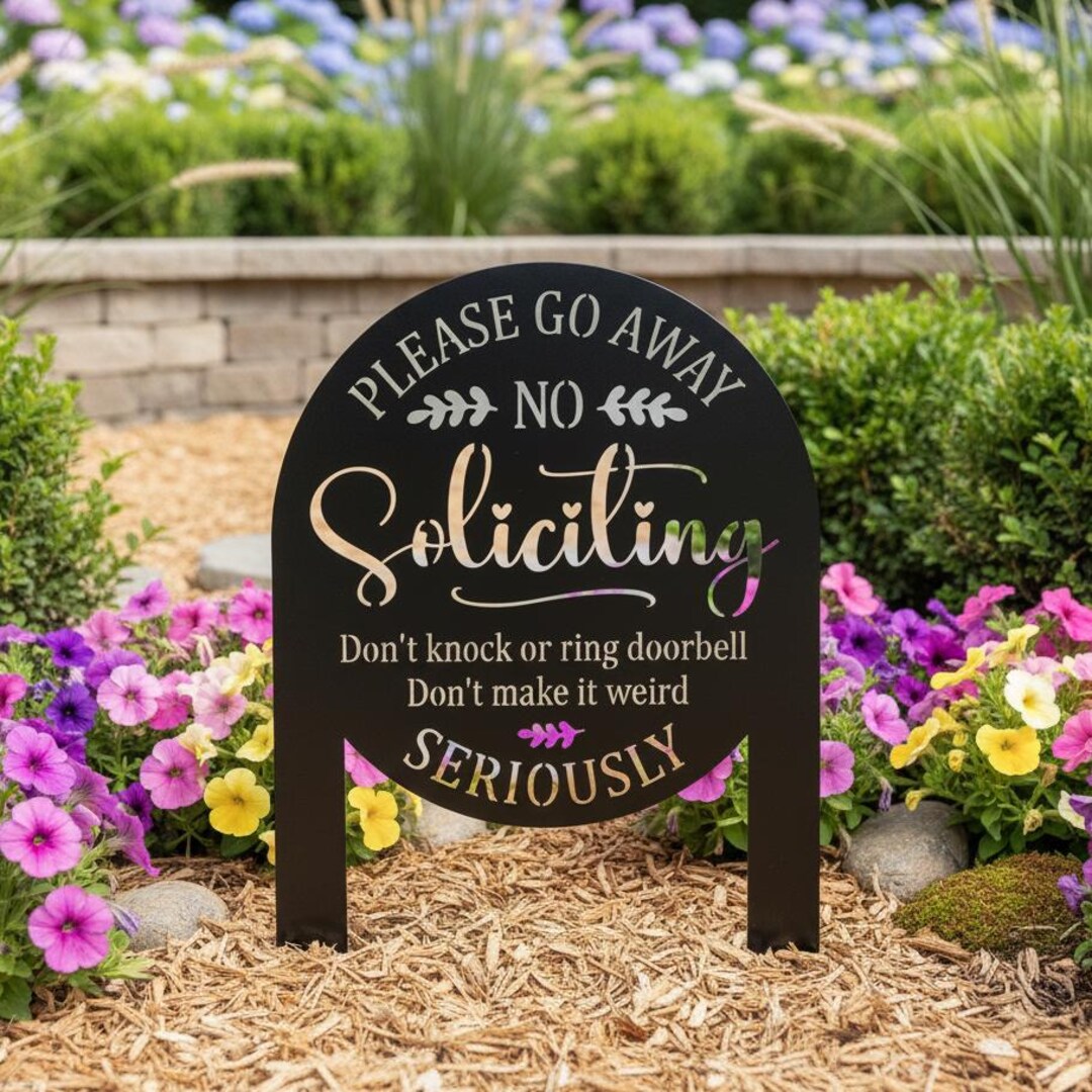No Soliciting Garden Sign,funny No Solicit Door Sign,metal No ...