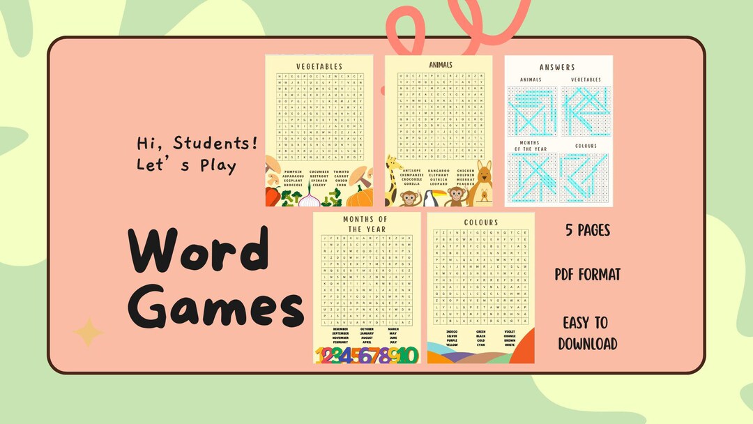 Simple Word Games for Kids!!! Printable!!! - Etsy