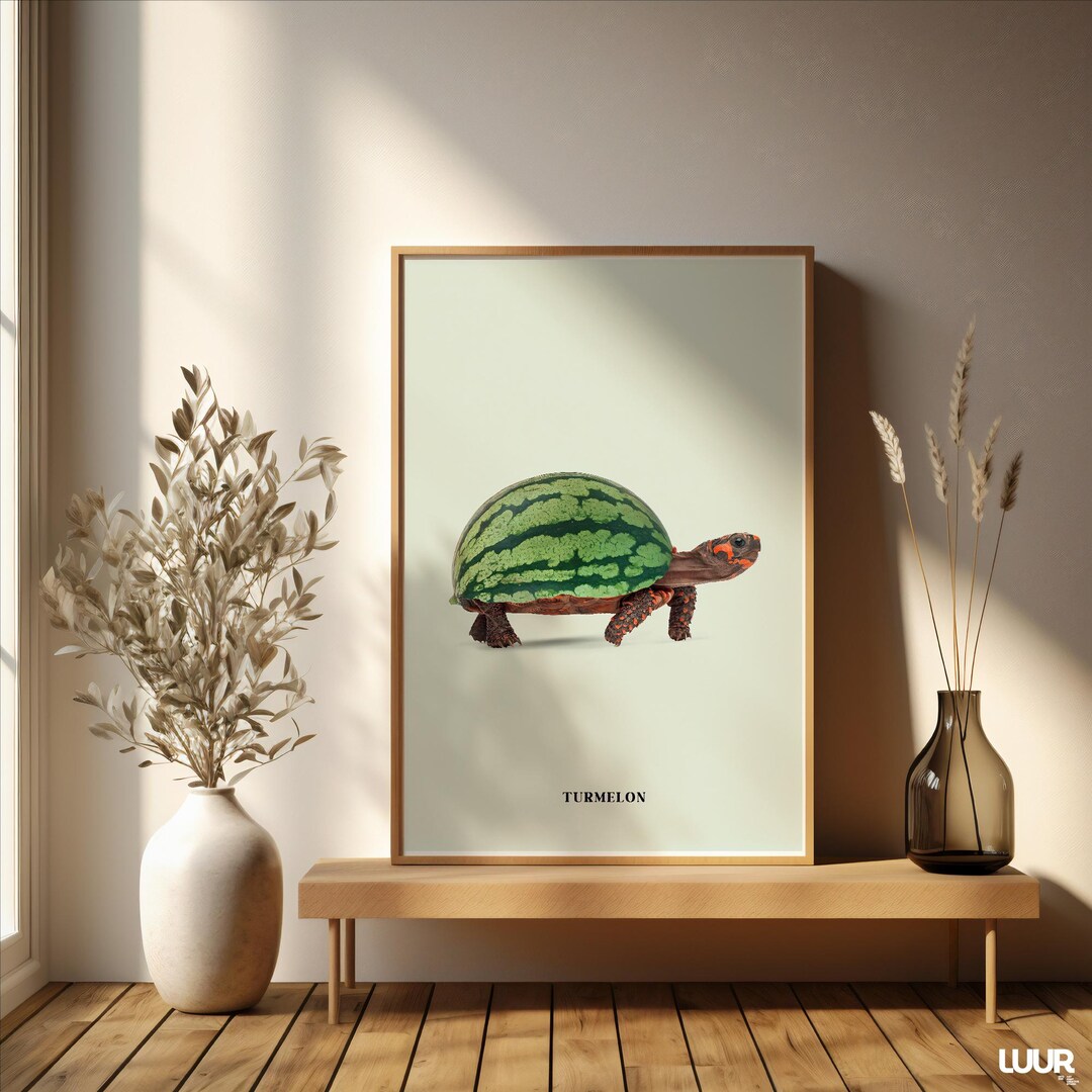 Turmelon Turtle Print: Funny Abstract Animal Art (digital Download ...