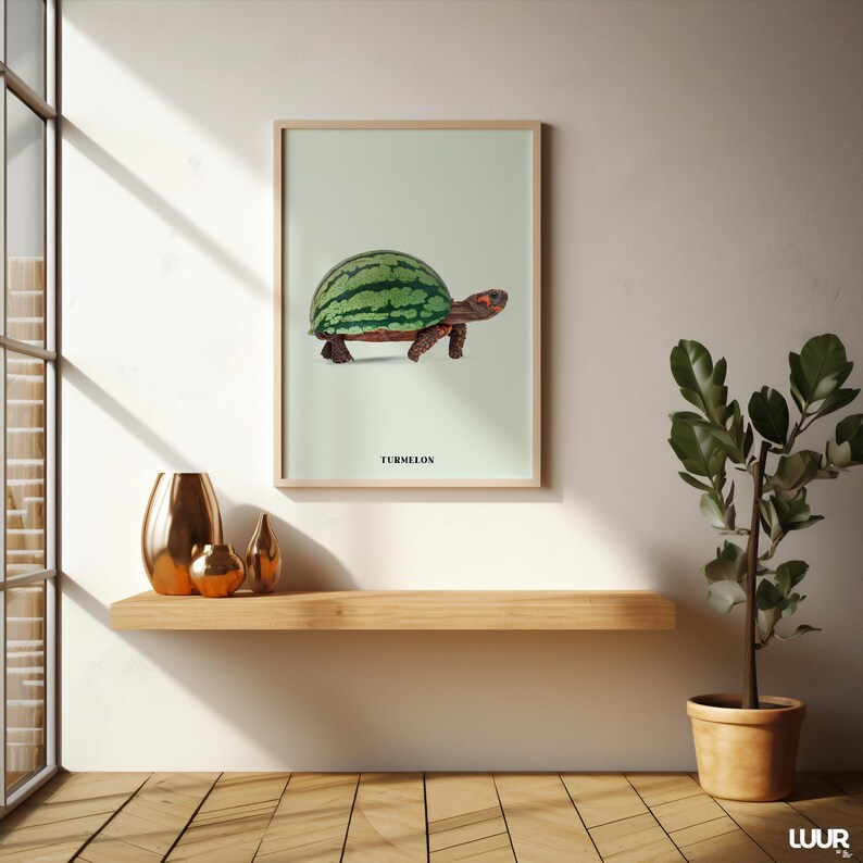 Turmelon Turtle Print: Funny Abstract Animal Art (digital Download ...