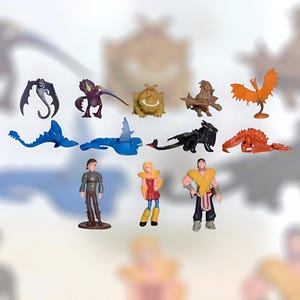 12 Mini Dragon Figures Inspired by How to Train Your Dragon (HTTYD ...