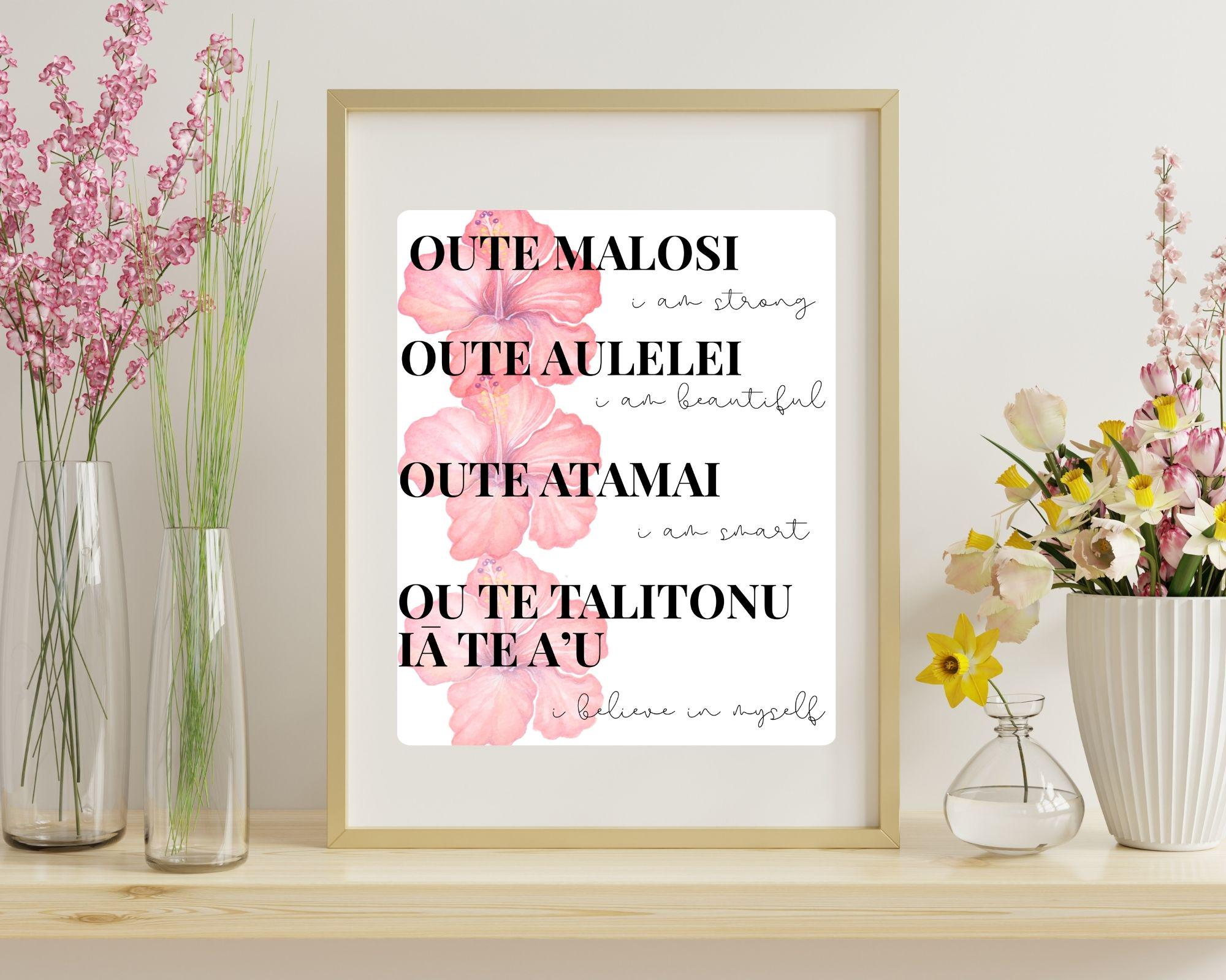 Samoan Affirmation Wall Art | Polynesian Inspirational Print | “oute ...