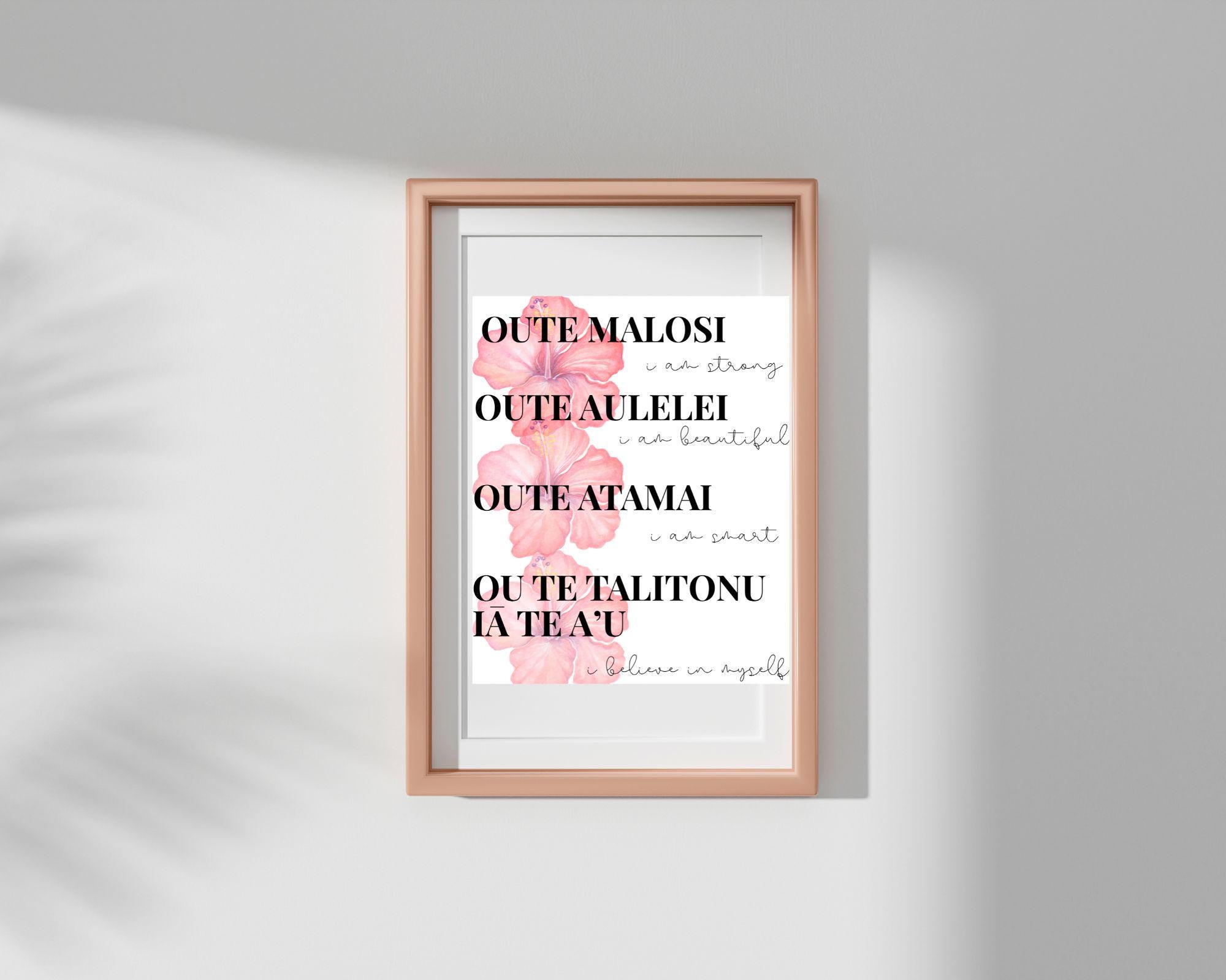Samoan Affirmation Wall Art | Polynesian Inspirational Print | “oute ...