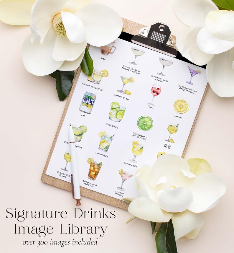 Printable Signature Drink Menu Sign, Canva Wedding Signature Cocktail ...