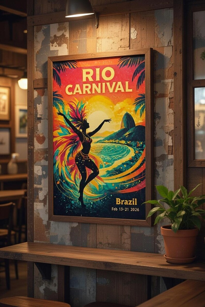 Affiche de danseuse du carnaval de Rio, art mural mat, samba ...