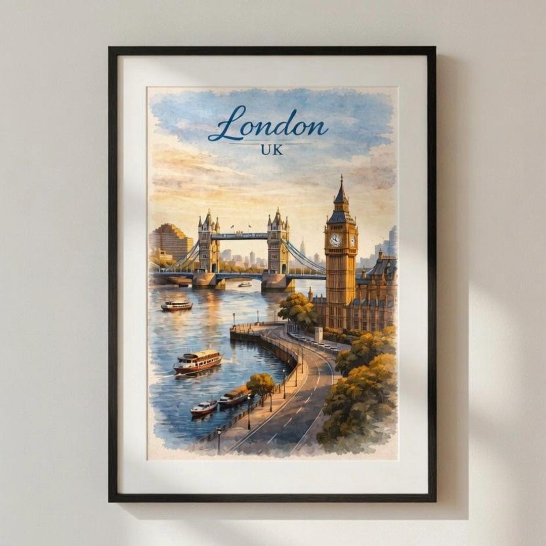 London Skyline Poster | Silk Travel Wall Art - Etsy