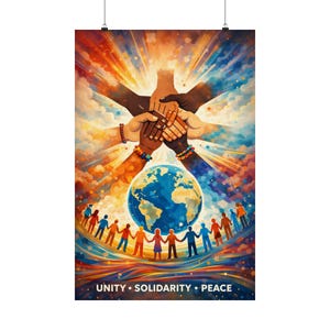 Unity Hands Earth Poster: Diversity, Global Peace Art Print - Etsy