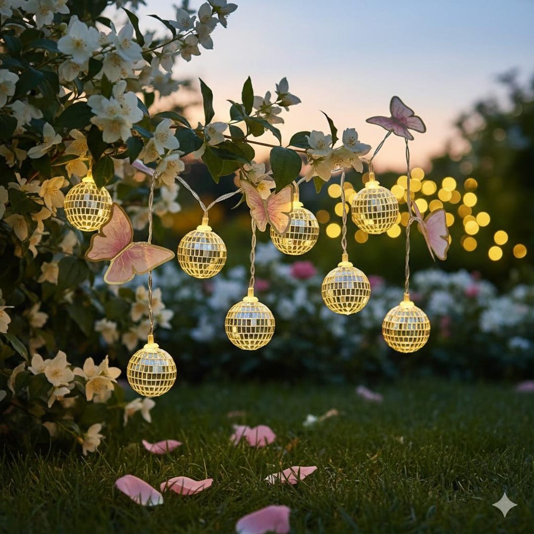 LED Disco Ball String Lights, Party Decor, Wedding Led Fairy Lights ...