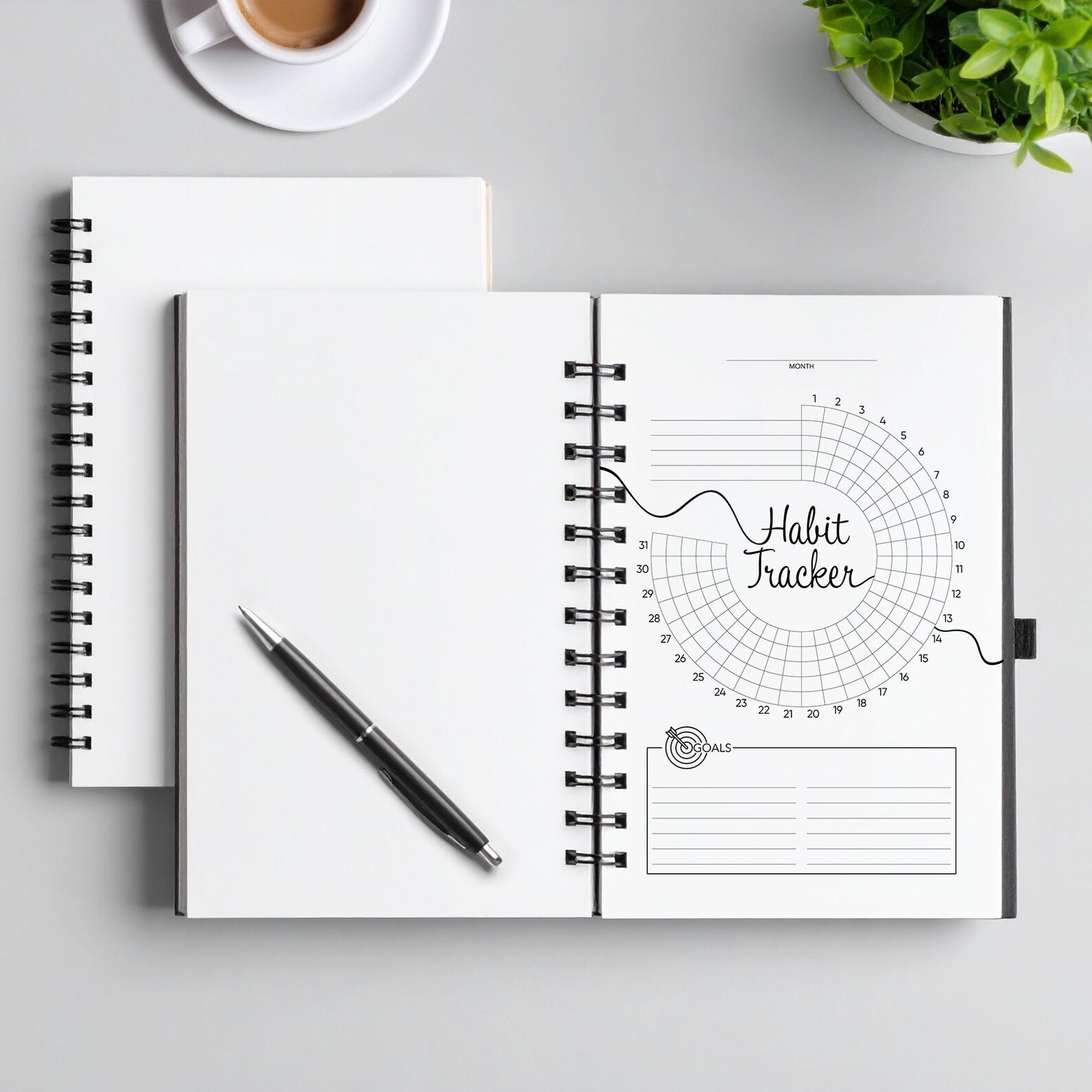 Minimalist Circle Habit Tracker: Mandala-style Goal Setting (PDF ...