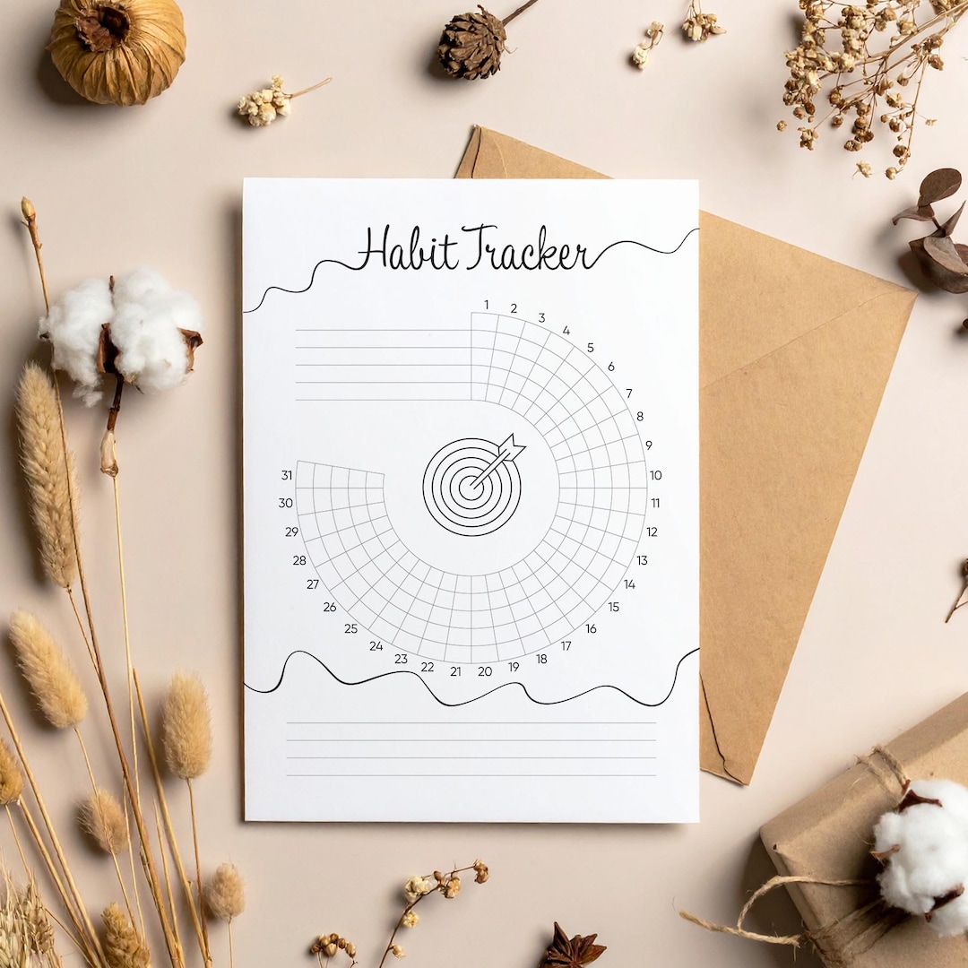 Minimalist Circle Habit Tracker: Mandala-style Goal Planner (PDF ...