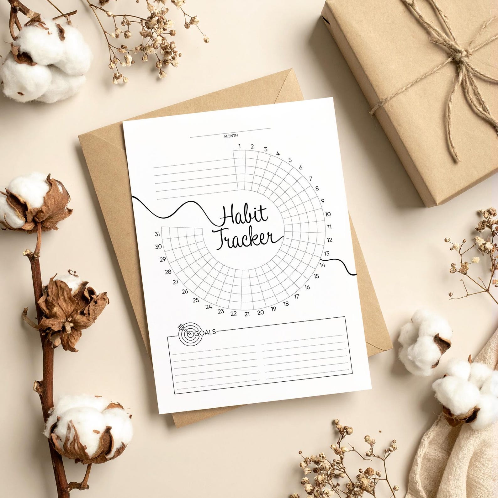 Minimalist Circle Habit Tracker: Mandala-style Goal Setting (PDF ...