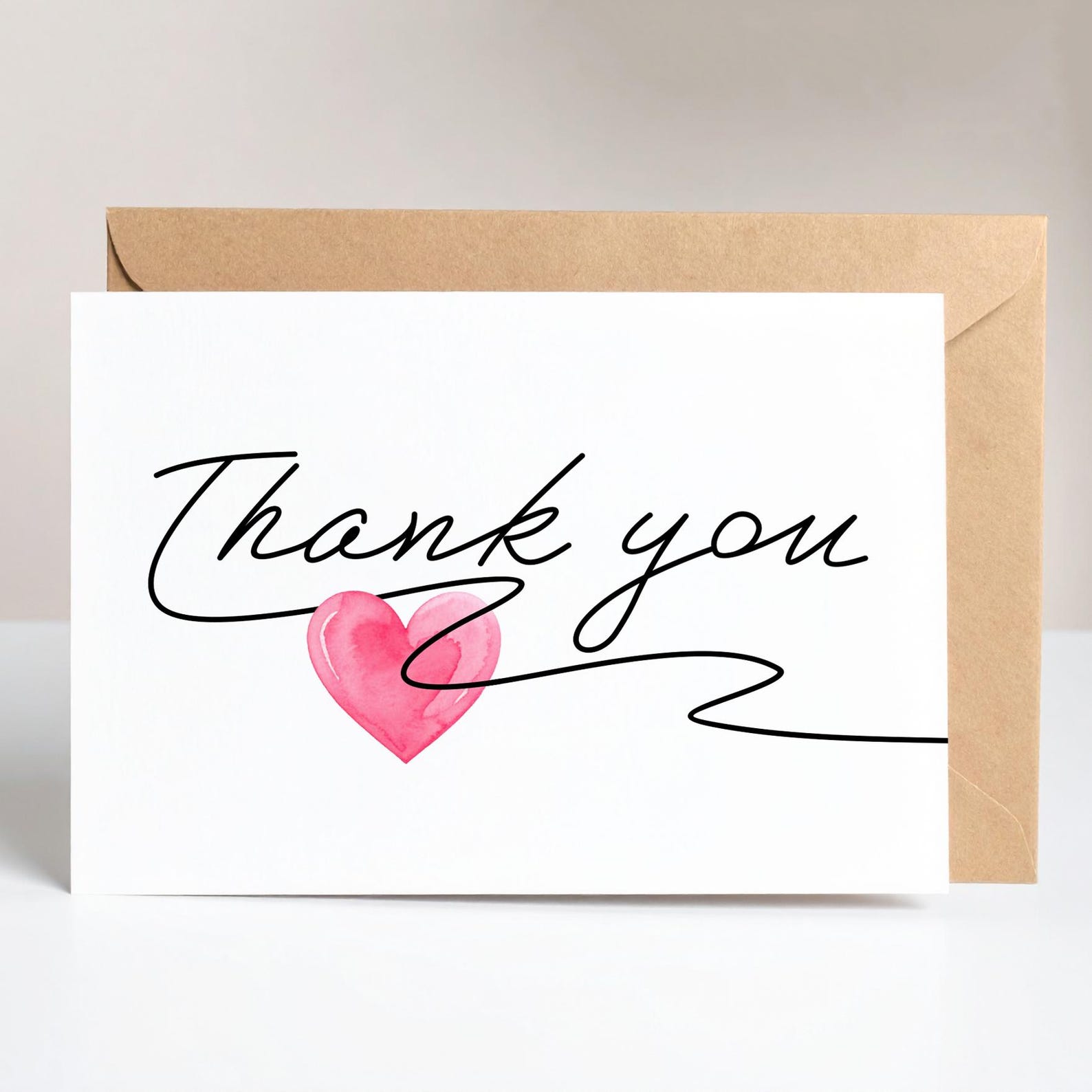 Printable Thank You Card: Foldable Design, Multiple Sizes (PDF Download ...