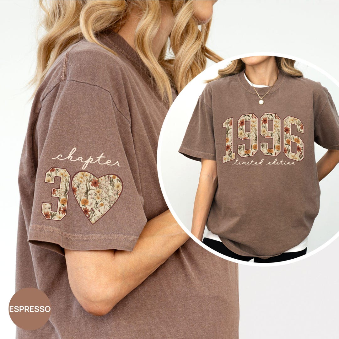 Comfort Colors® 1996 Retro Floral Birthday Shirt, 30th Birthday Gifts ...