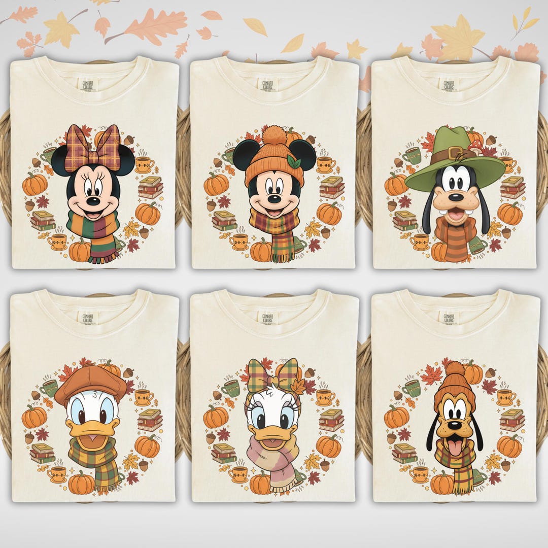 Mickey and Friends Family Matching Fall Season Shirt, Mickey and Co ...